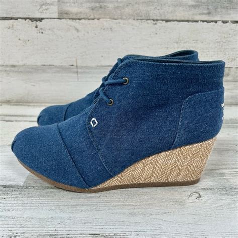 Bobs From Skechers Shoes Bobs From Skechers Blue Denim Wedge