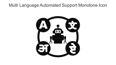 multi language automated support monotone icon in powerpoint pptx png