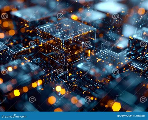 3d Rendering Of Abstract Technology Digital Background Computer Generated Image Stock