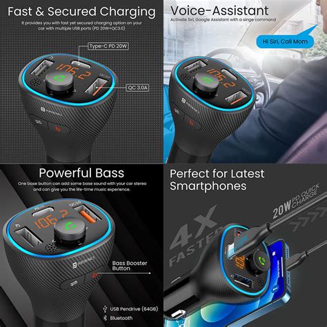 Bluetooth Calling FM Transmitter With Type C Lislip Store