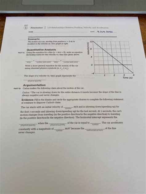 Solved Kinematics Relationship Between Position Chegg Com