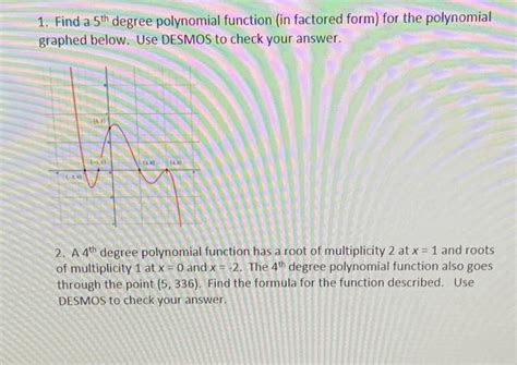 Solved 1 Find A 5th Degree Polynomial Function In Factored
