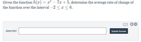 Solved Given The Function Defined In The Table Below Find