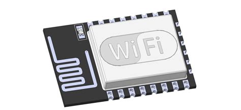 Wi Fi модуль Esp8266 12f 3d Cad Step модель