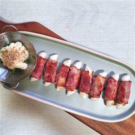베이컨떡말이와 맛있는 소스 레시피