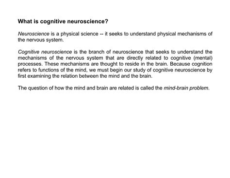 What Is Cognitive Neuroscience Docslib
