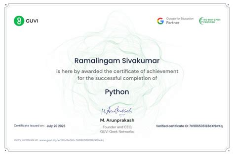 Ramalingam Sivakumar On Linkedin Guvi Pythonprogramming