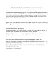 DAD Module Four Major Activity Docx DAD Module Four Major Activity Database