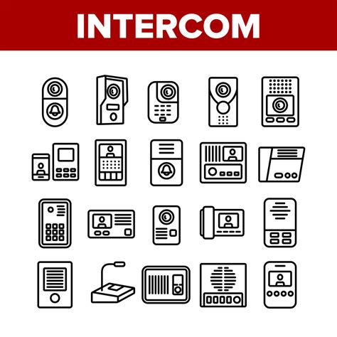Intercom Communication Collection Icons Set Vector 9928479 Vector Art