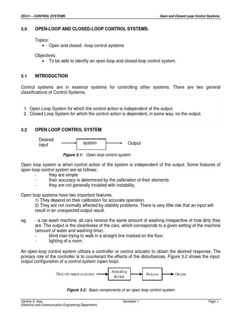 3 Open And Closed Loop System Pdf Control Theory Feedback