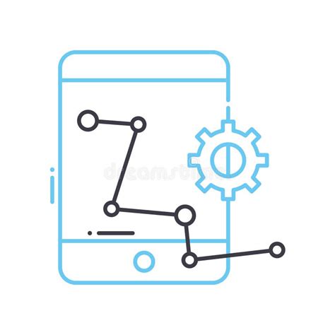 Online Graph Down Line Icon Outline Symbol Vector Illustration Concept Sign Stock Vector