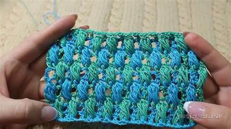 Двухцветный рельефный узор крючком Youtube