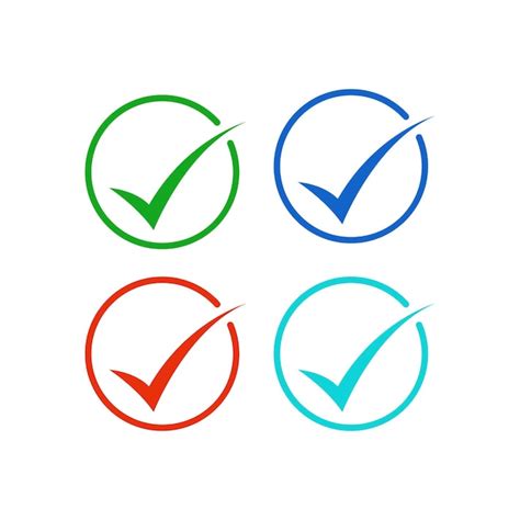 Premium Vector Check Mark Icon Correct Icon 4 Color