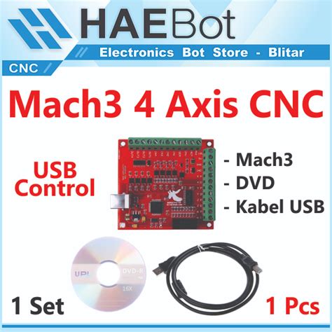 Jual [haebot] Bitsensor Mach3 Mach 3 Breakout 4 Axis Cnc Controller Usb 100 Khz Interface Motion