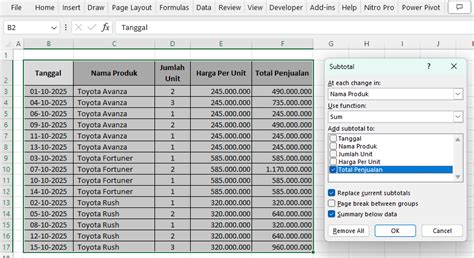 Panduan Lengkap Cara Membuat Subtotal Otomatis Di Excel Dengan Contoh Depot Excel