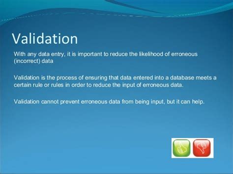 Database Validation