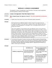 Module Lesson Assignment Doc Biology Module Lesson Assignment MODULE LESSON
