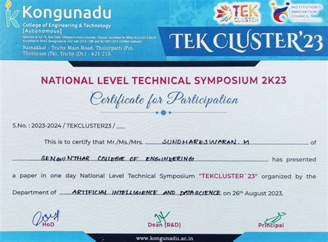 Presenting Data Science Paper At Kongunadu College Sundhareswaran M Posted On The Topic Linkedin