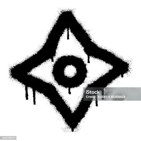 수리검 닌자 무기 스타 그래피티와 검은색 스프레이 페인트 벡터 그림 가라테에 대한 스톡 벡터 아트 및 기타 이미지 가라테