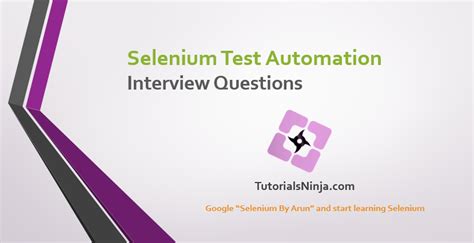 Selenium By Arun Selenium And Java Test Automation Interview Questions Part 1 100 Questions