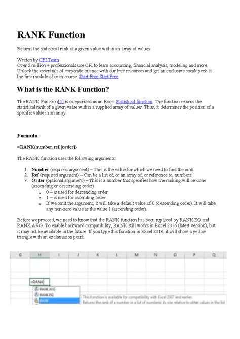 Rank Function Exercises Rank Function Returns The Statistical Rank Rank Function Exercises Rank Function Returns The Statistical Rank