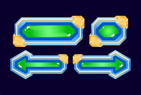 Premium Vector Set Of Game Ui Diamond And Jelly Colorful Button For Gui Asset Elements