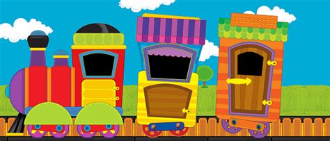 초원을 통과하는 만화 재미 있는 증기 기관차 어린이를 위한 삽화 0명에 대한 스톡 벡터 아트 및 기타 이미지 0명 건축물 경관 Istock