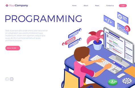 Premium Vector Software Engineer Developing Program