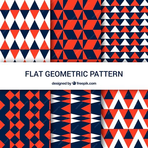 Free Vector Geometric Patterns Of Triangles In Three Colors