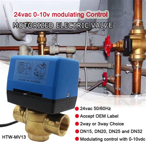 Fcu System 3 Way Mixing Valve Motorized Control Valve