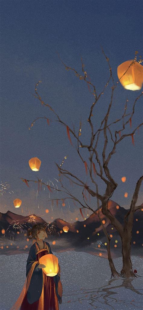 孔明灯 堆糖，美图壁纸兴趣社区