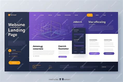 Website Design Template Wireframe Landing Page For Business One Page
