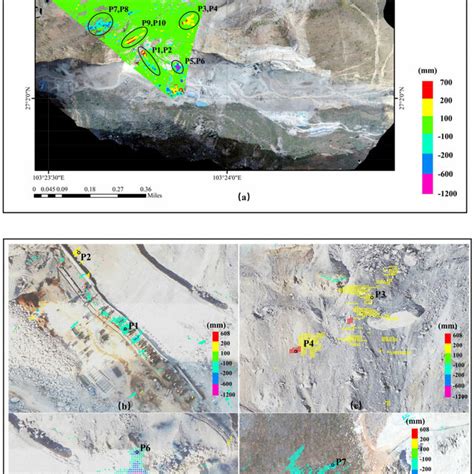 Cumulative Displacement Map Of Gb Insar Campaigns Download