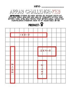 Array Challenge Model Multiplication Activity By Educated Elliott
