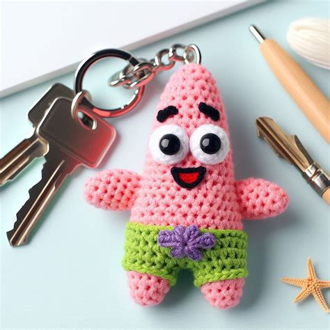 Mini Crochet Patrick Keychain Free Pattern Crafts Ideas Disney Crochet Patterns Minion