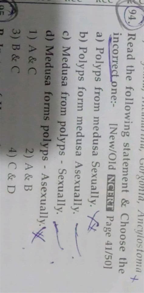 94 Read The Following Statement And Choose The Incorrect One [new Oid N