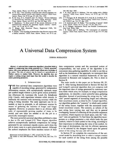 Pdf A Universal Data Compression System