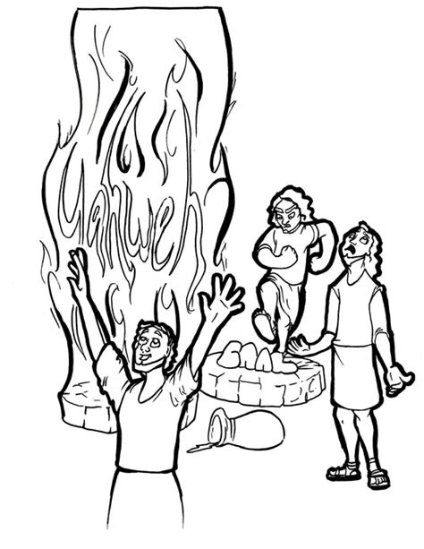 Elijah And The Prophets Of Baal Coloring Page Crafting Elijah And