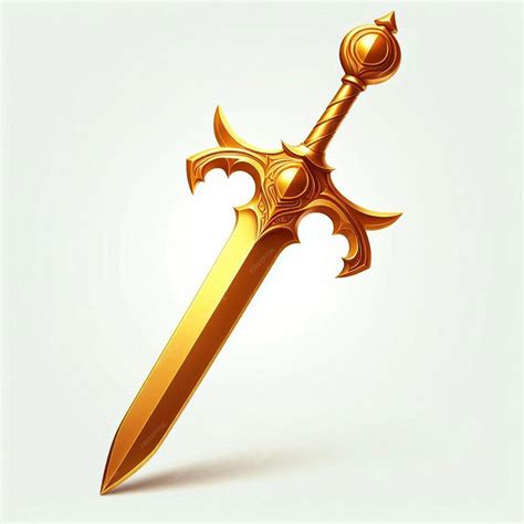 A Gold Sword With A Gold Handle On It Premium Ai Generated Image