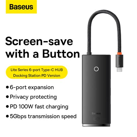 Baseus Hub Lite Series Port Type C HUB Docking Station X HDMI XUSB XType C PD XSD XTF
