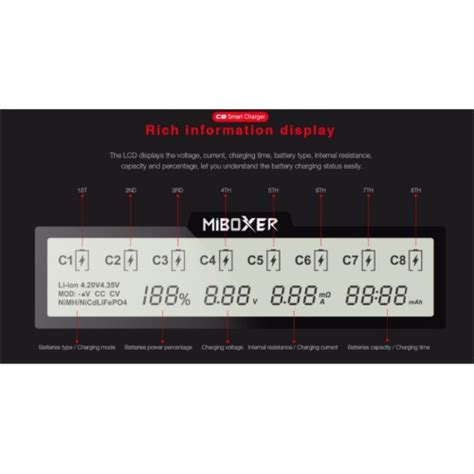 เครื่องขาร์จแบตเตอรี่ C8 Miboxer Battery Charger As the Picture One ...