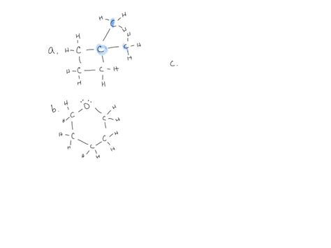Solved Convert Each Skeletal Structure To A Complete Structure With All C S H S And Lone