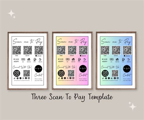 Editable QR Code Sign Qr Code Sign For Small Business Canva Template Editable Editable Scan To