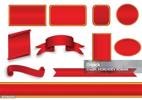 레드의 종이 빈 배너 투명 한 배경에 고립 된 곡선 벡터 일러스트 레이 션 0명에 대한 스톡 벡터 아트 및 기타 이미지 0명 3d 안경 Ribbon Cutting