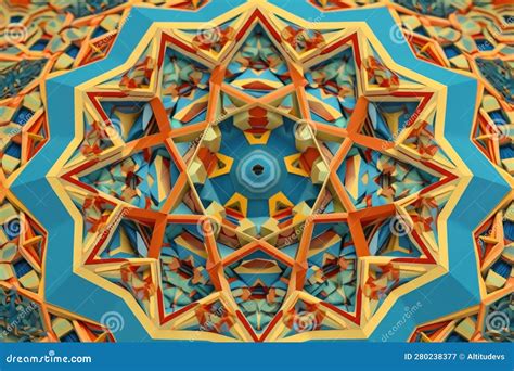 Three Dimensional View Of A Symmetrical Shape With Repeating Rotational