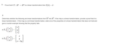 Solved Prove That If T Rn R Is A Linear Chegg