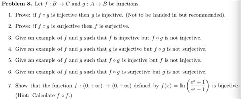 Solved Problem Let F B C And G A B Be Functions Chegg