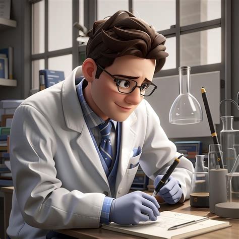 Premium Photo A Sketch Of A Smart Scientist