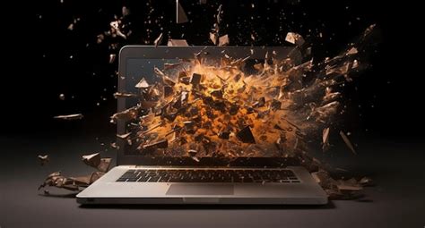 Premium Photo Illustration Captivating Laptop Explosion Ai Generative