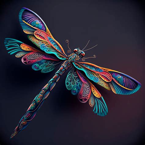 Colorful Dragonfly Illustration Modern Wall Art Digital Download Etsy